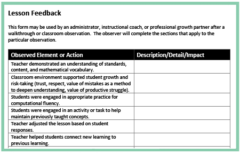 Teacher Post-Lesson Feedback and Reflection Tools | ORIGO Education
