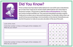 The Sieve of Eratosthenes Activity | ORIGO Education
